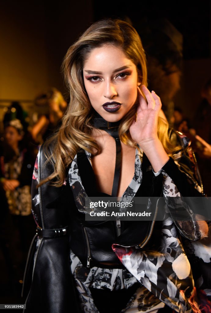 A Model Backstage At The Los Angeles Fashion Week Powered By Art