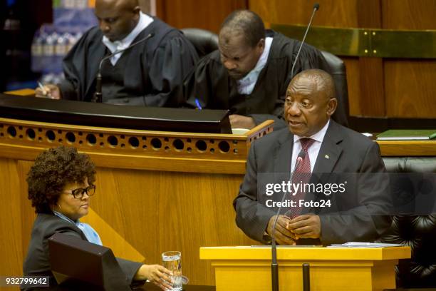 83 President Ramaphosa Question And Answer Session In Parliament Stock