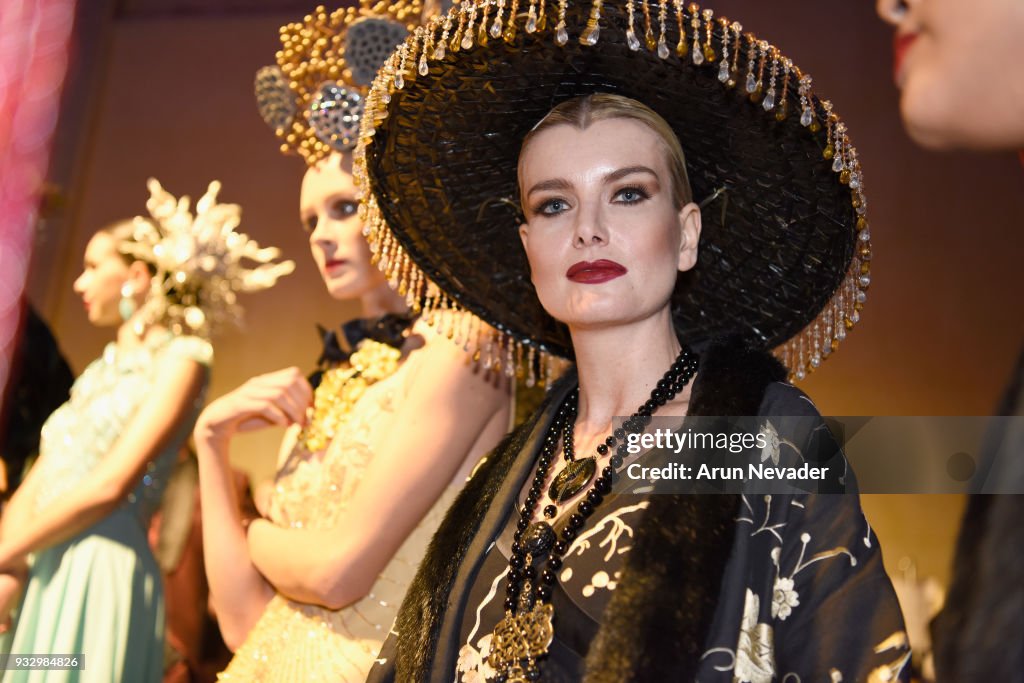 A Model Backstage At Los Angeles Fashion Week Powered By Art Hearts