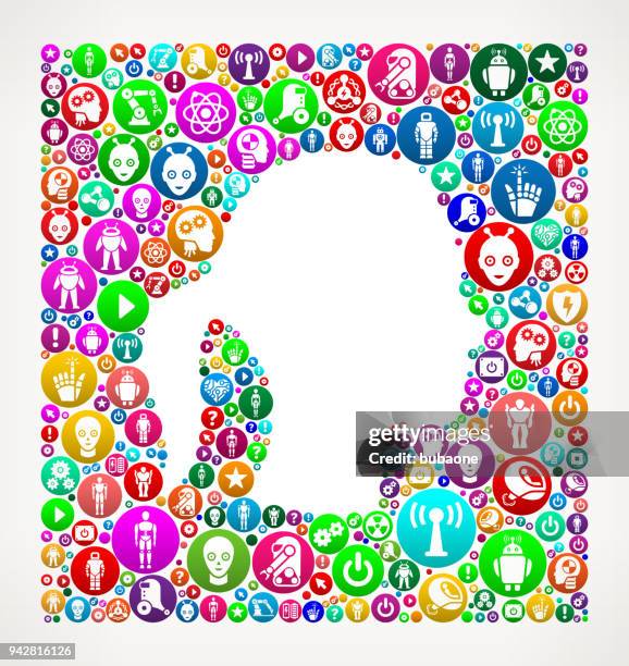 Girl Face Robots And Robotics Vector Icon Pattern High Res Vector