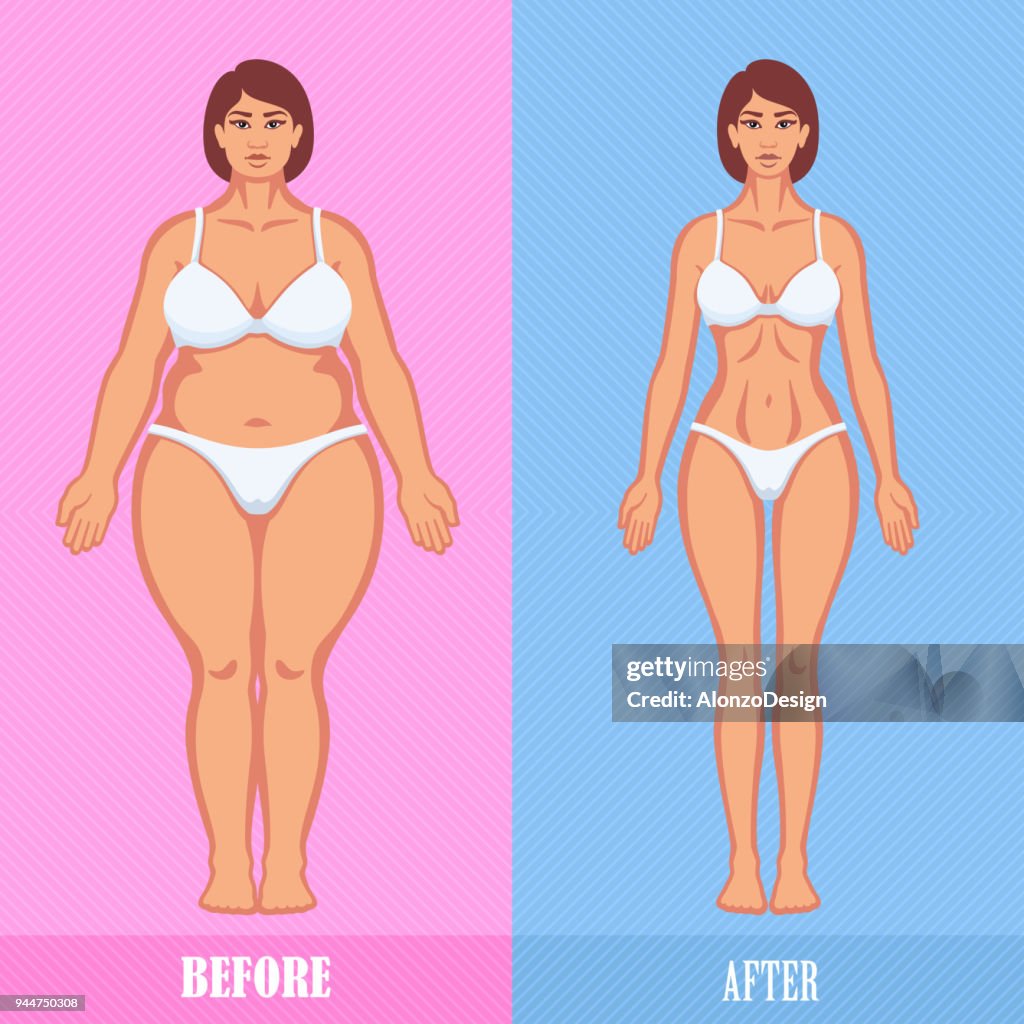 Woman Before And After Weight Loss High Res Vector Graphic Getty Images