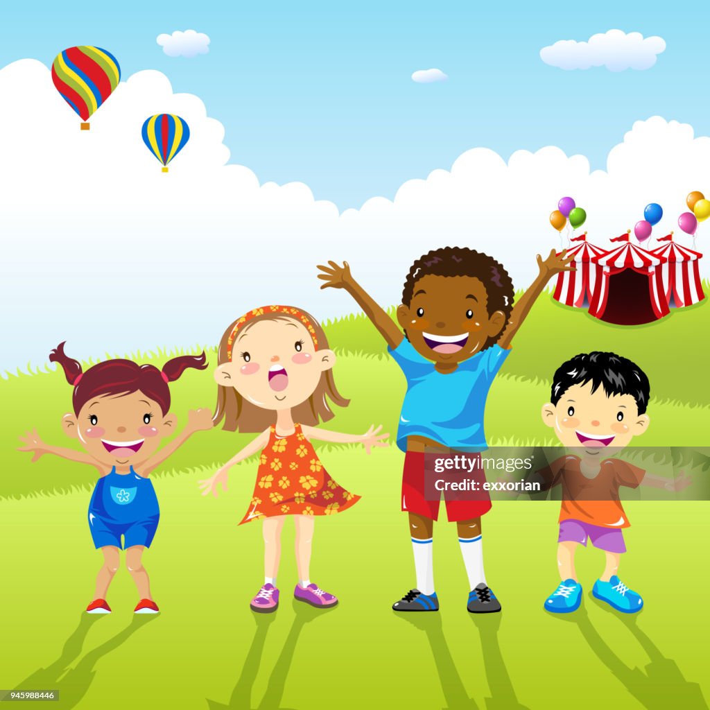 Multiethnic Kids In Spring High-Res Vector Graphic - Getty Images Multiethnic Kids In Spring High-Res Vector Graphic - Getty Images