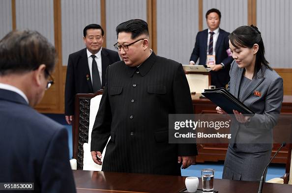 Kim Jong Un North Koreas Leader Center Is Assisted By Kim Yo