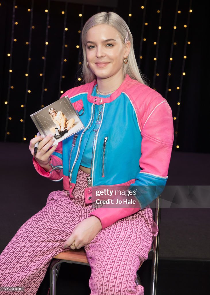 Anne Marie Poses During Her Signing Session At Hmv Oxford Street On