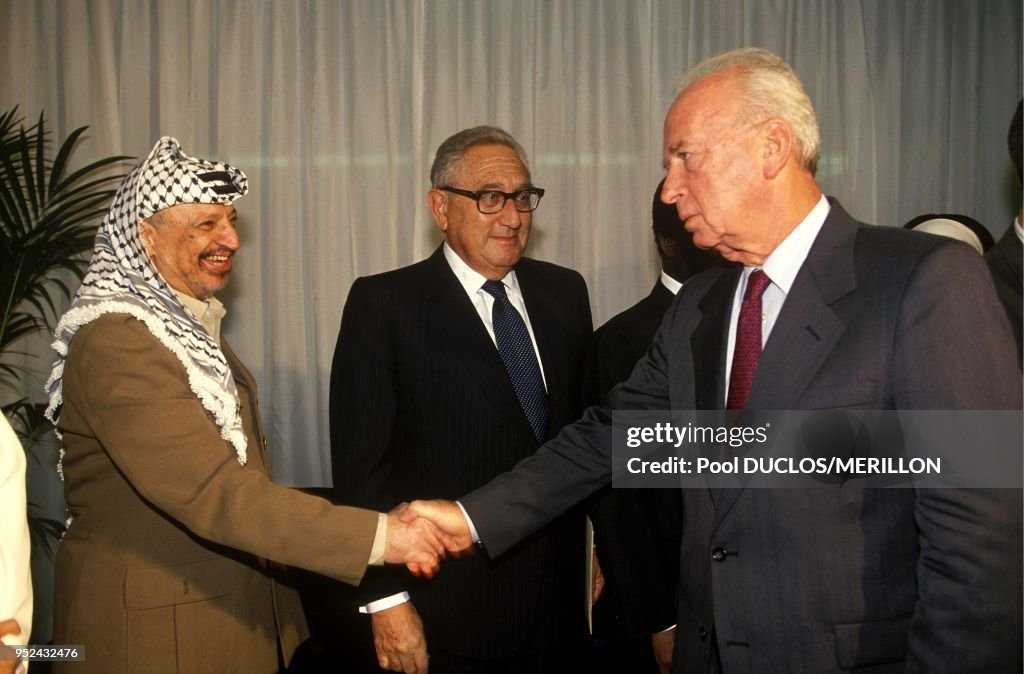 Yasser Arafat, Henry Kissinger and Yitzhak Rabin at UNESCO... News ... Yasser Arafat, Henry Kissinger and Yitzhak Rabin at UNESCO... News ...