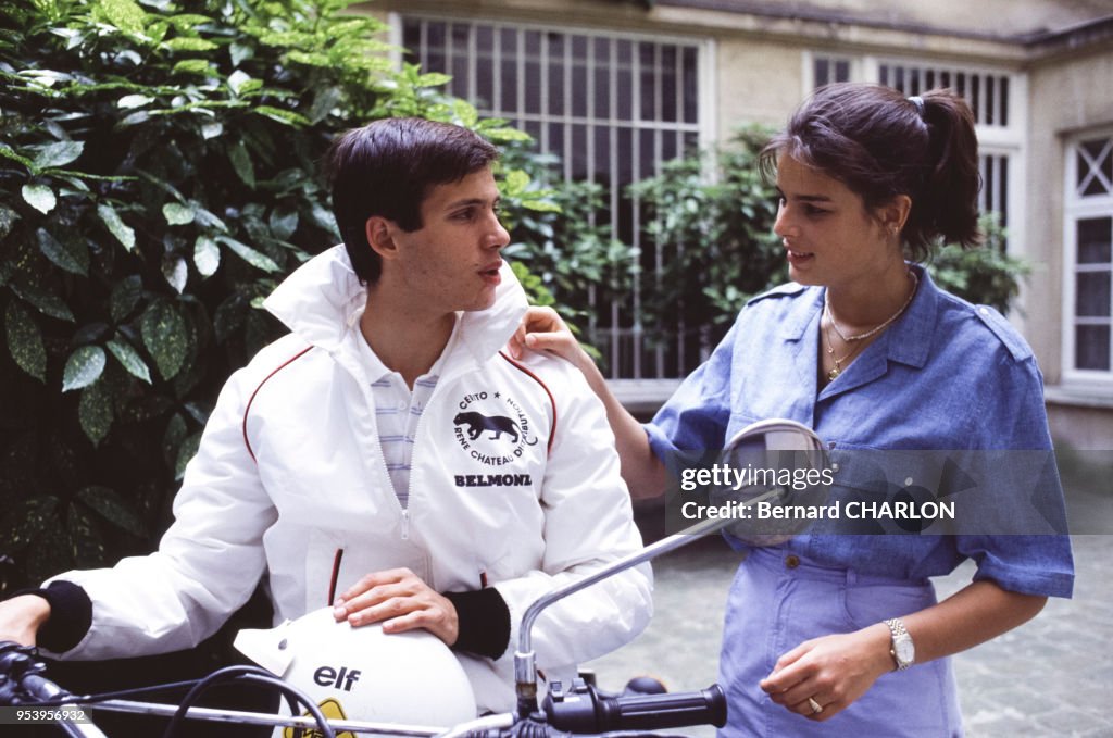 Paul Belmondo Et La Princesse Stéphanie De Monaco Circa 1980 France