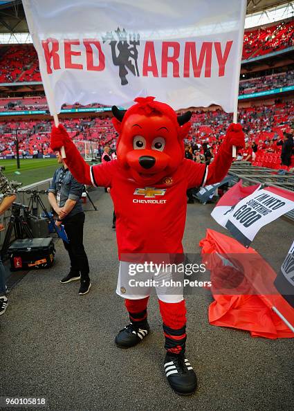 Manchester United Mascot Fred The Red Poses Ahead Of The Emirates Fa