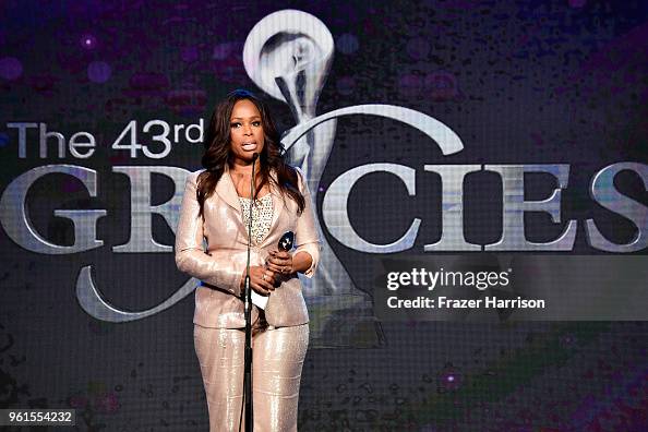 Honoree Pam Oliver Speaks Onstage At The 43rd Annual Gracie Awards At
