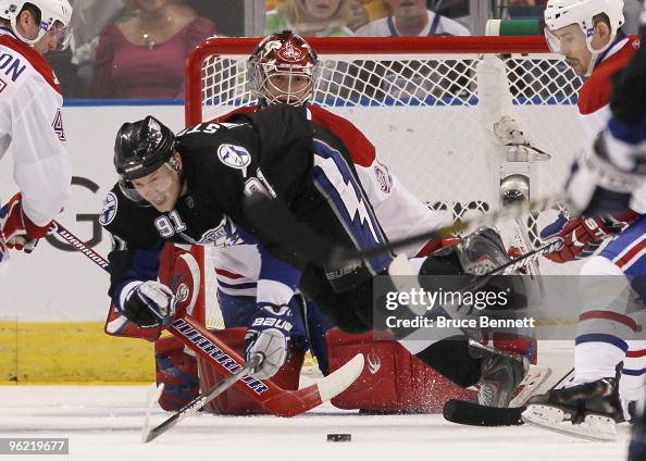 Steven Stamkos Of The Tampa Bay Lightning Is Tripped Up In Front Of