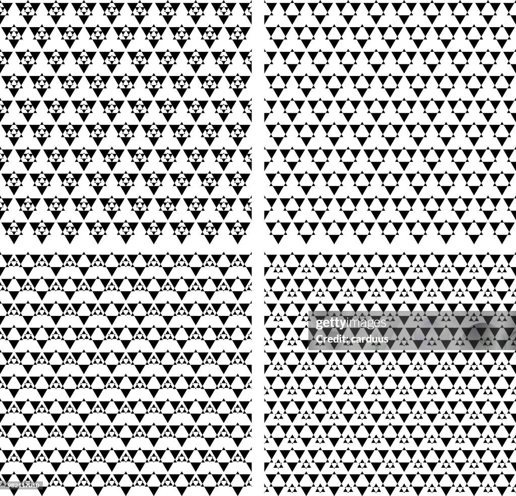 Set Of Black And White Geometric Seamless Patterns High Res Vector