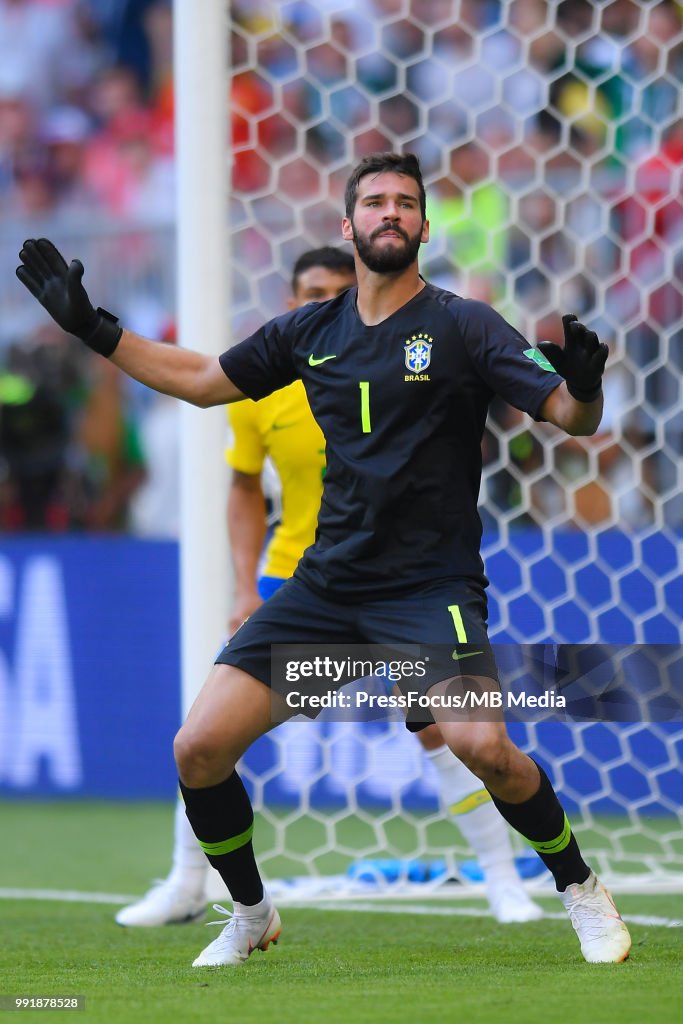 Alisson Of Brazil In Action During The 2018 Fifa World Cup Russia