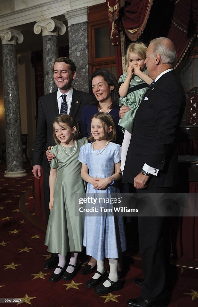 Sen. Michael Bennet, D-Colo., left, his daughters Halina left, and ... Sen. Michael Bennet, D-Colo., left, his daughters Halina left, and ...