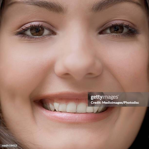 Extreme Close Up Of Young Womans Eyes And Nose Photos And Premium High